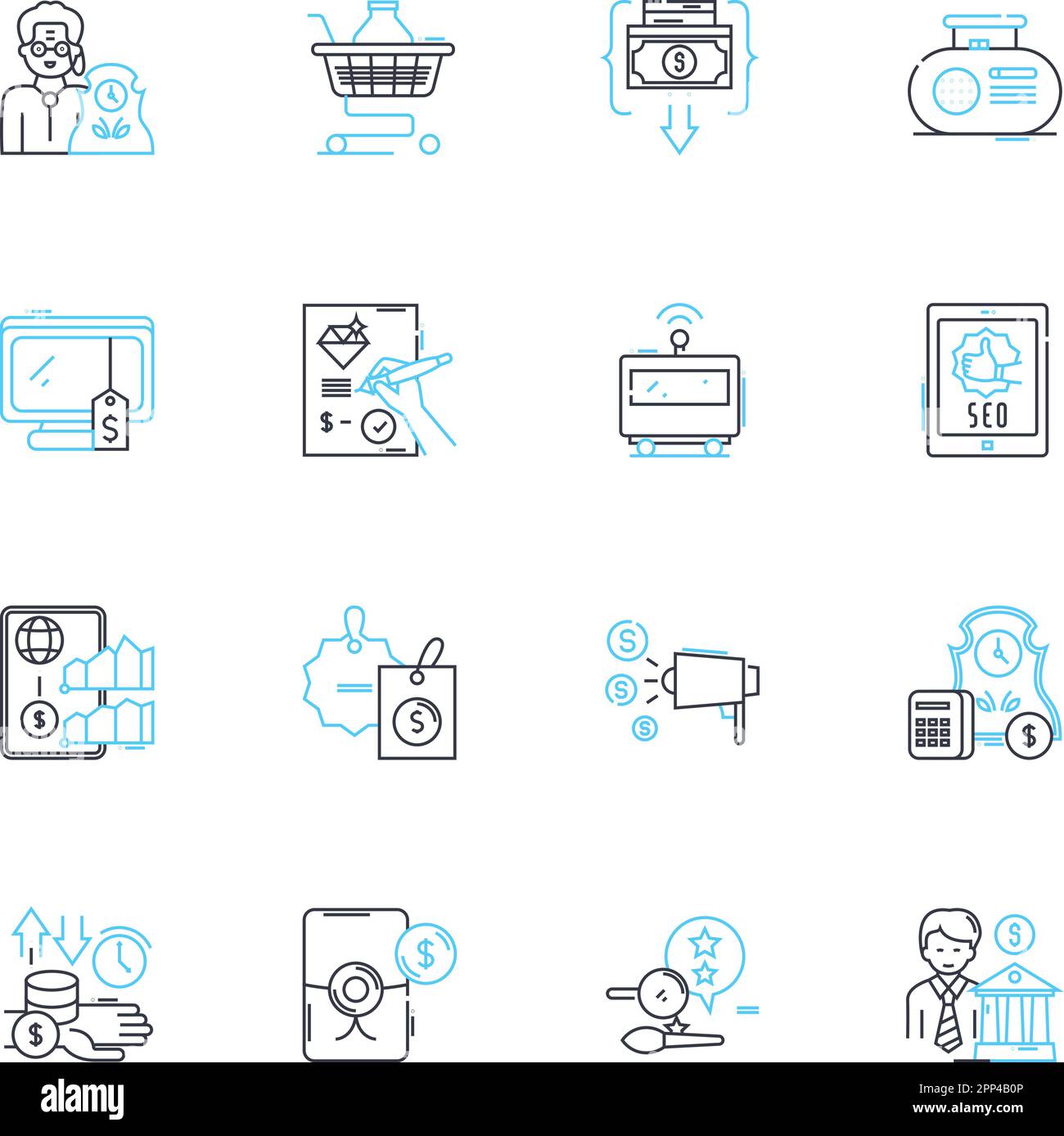 Branding and identity linear icons set. Consistency, Differentiation ...