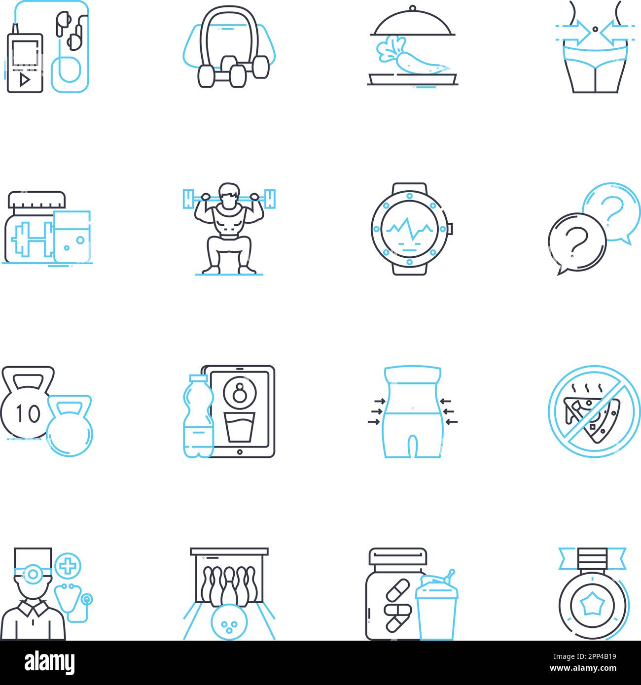 Occupational therapy linear icons set. Rehabilitation, Independence ...