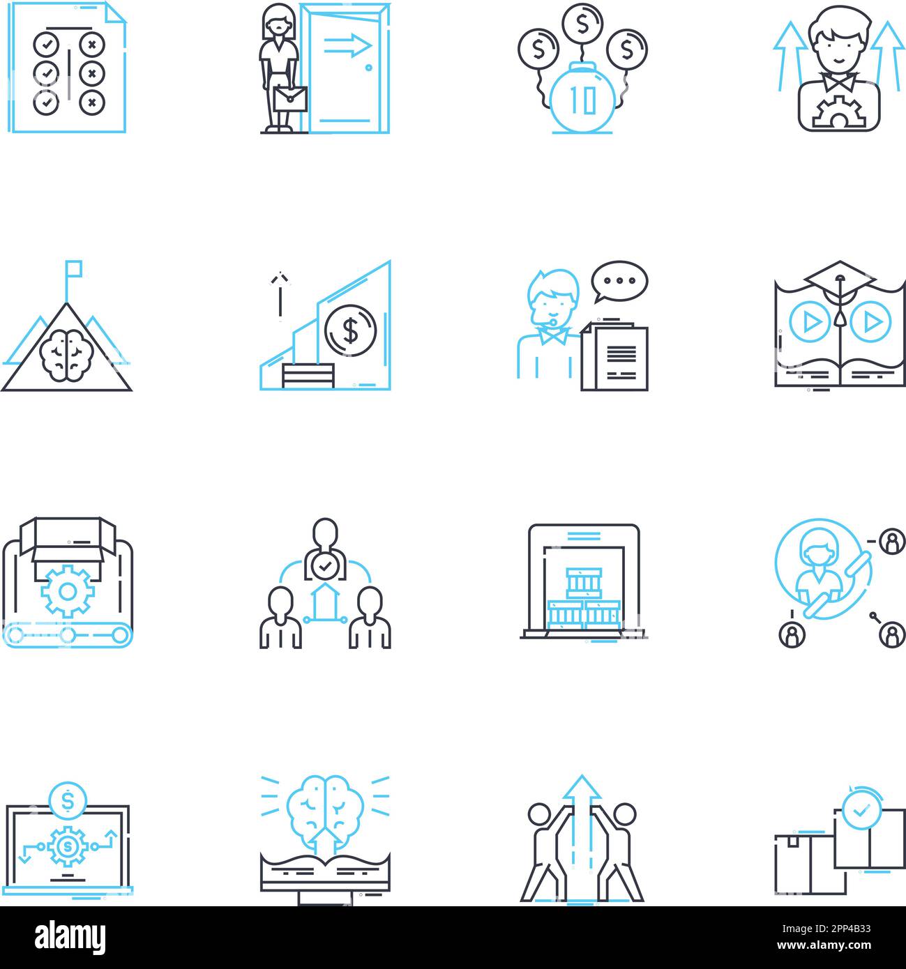 Industry sector linear icons set. anufacturing:, Fabrication, Assembly ...
