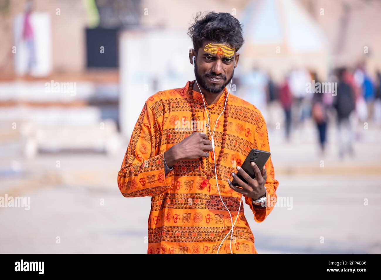 Varanasi, India - Nov 2022: Portrait of Unidentified Indian old brahmin ...