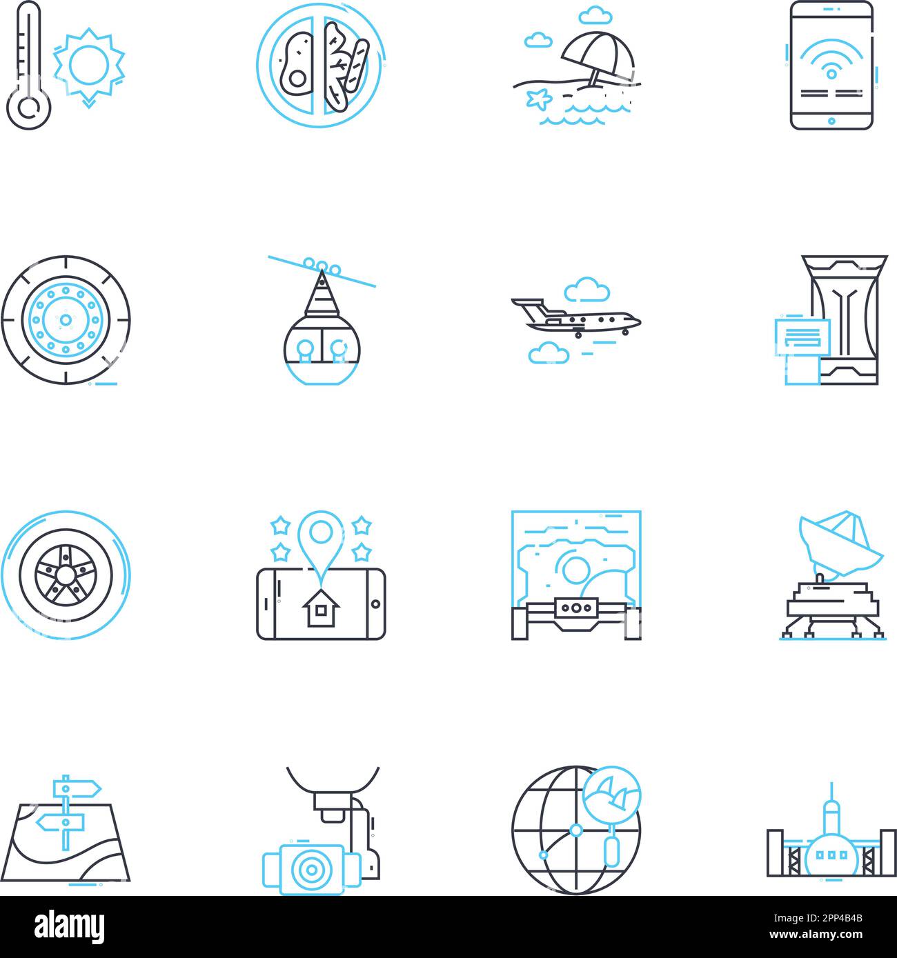 Freight transport linear icons set. Shipping, Logistics, Cargo ...