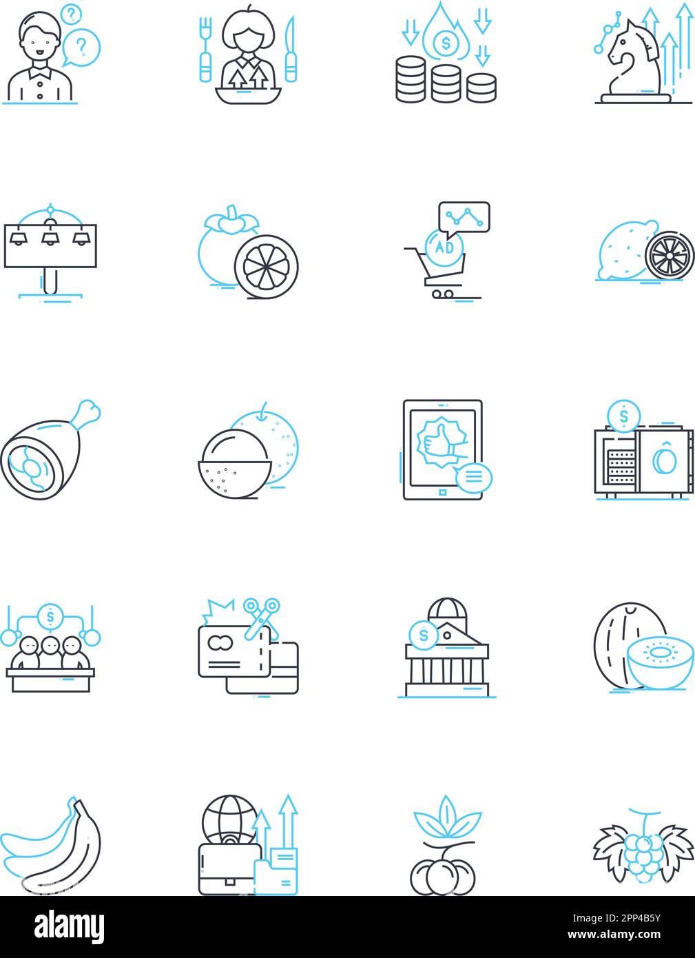 Cash transactions linear icons set. Payment, Exchange, Currency ...