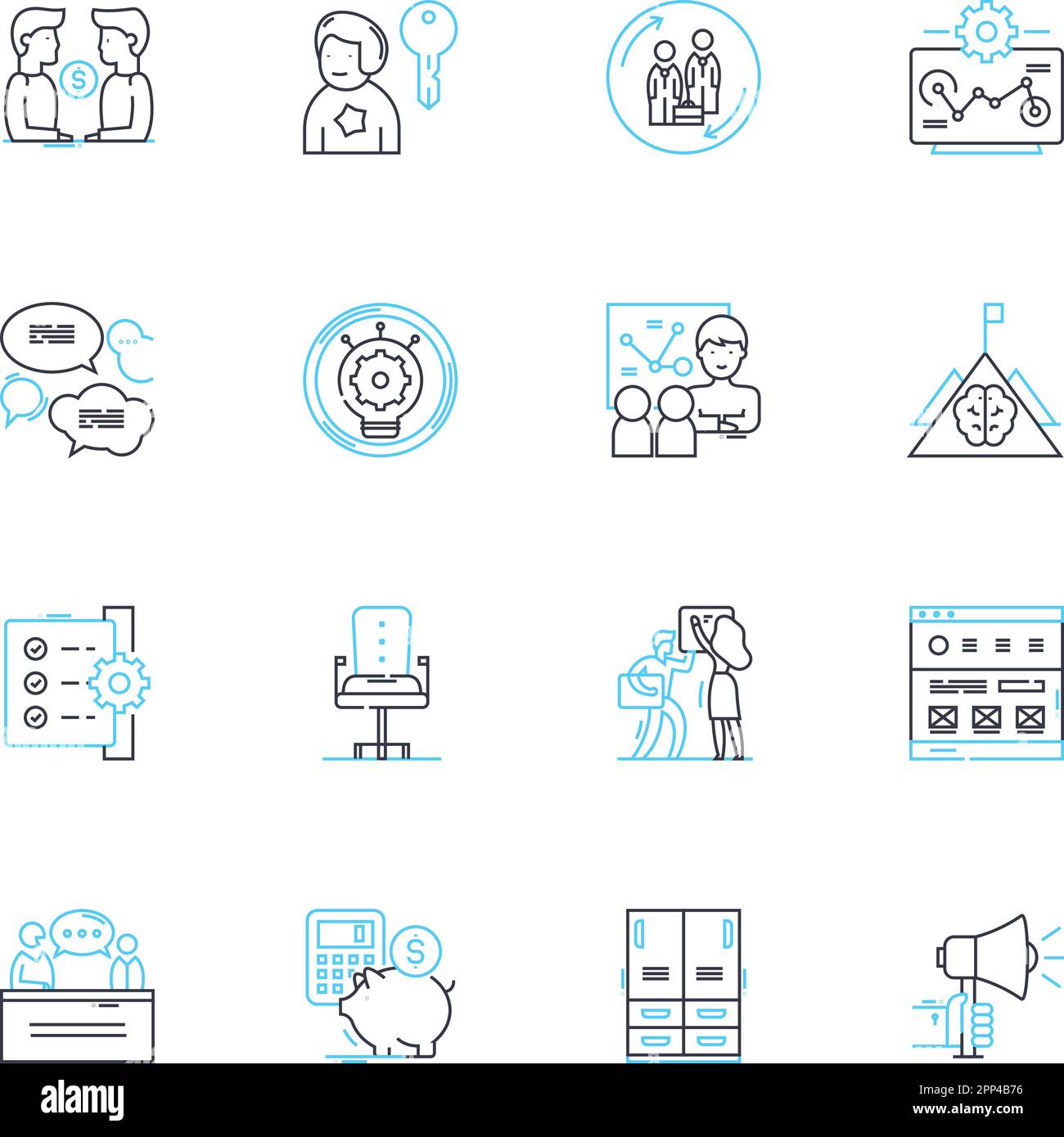 Financial Managers Linear Icons Set Analysis Budgeting Investments Accounting Planning