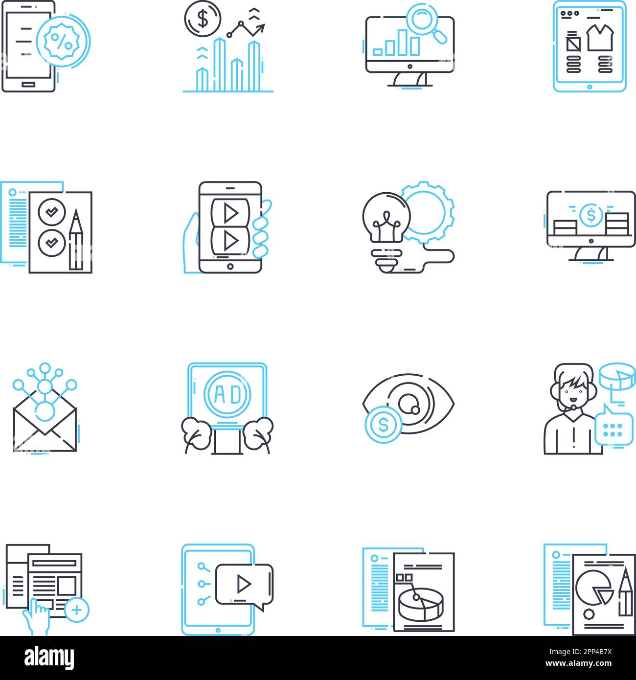 Innovation and creativity linear icons set. Ingenuity, Mindfulness ...