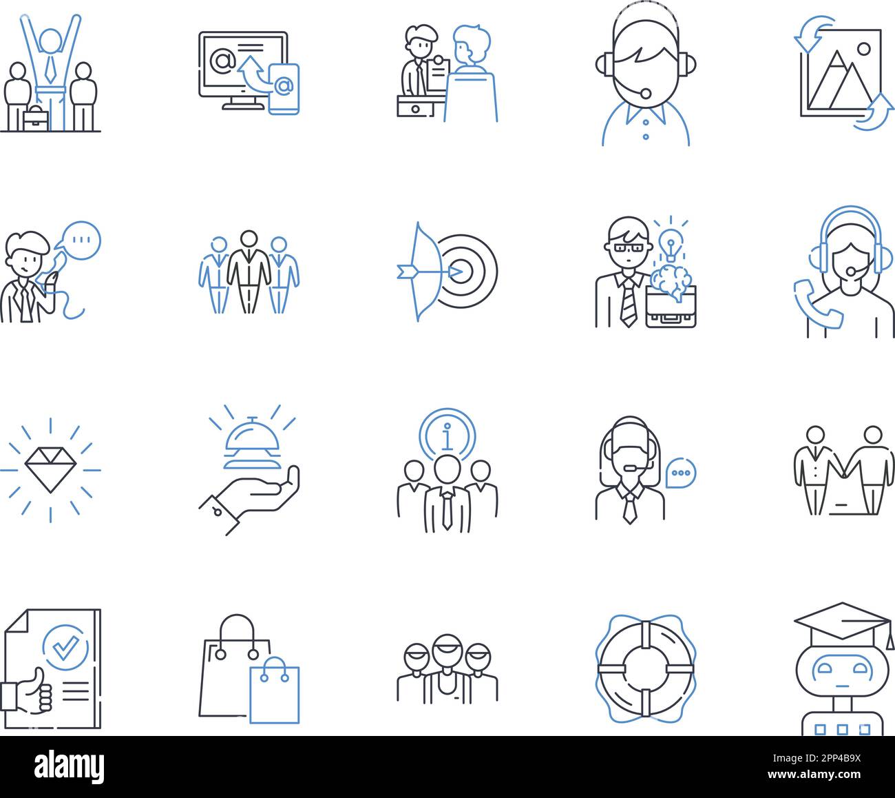 Business journey line icons collection. Entrepreneurship, Investment ...
