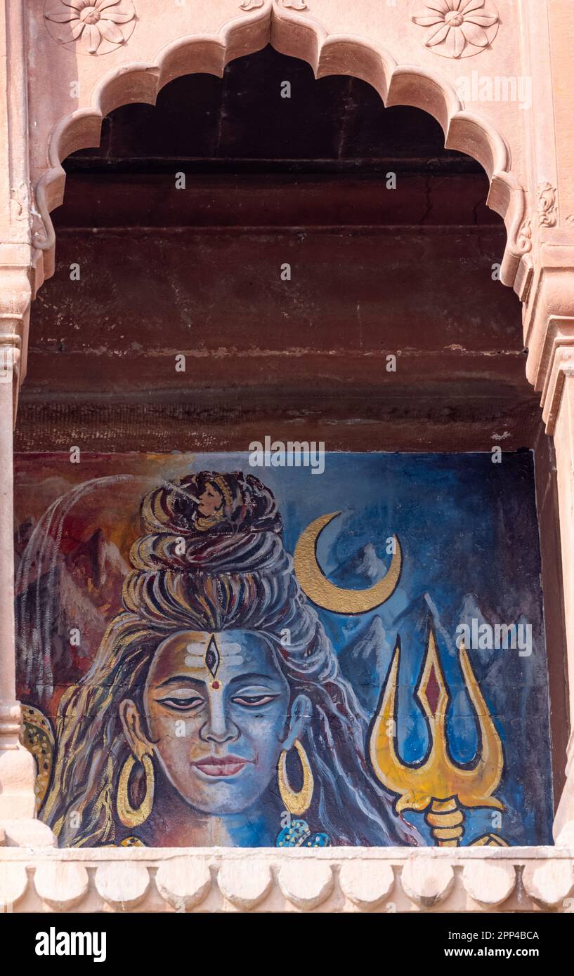 Varanasi, India - No 2022: Architecture of ancient building, Lord shiva ...