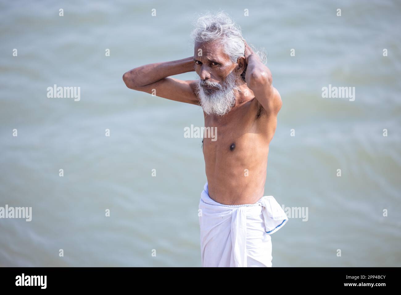 Varanasi, India - Nov 2022: Portrait of Unidentified Indian old brahmin ...