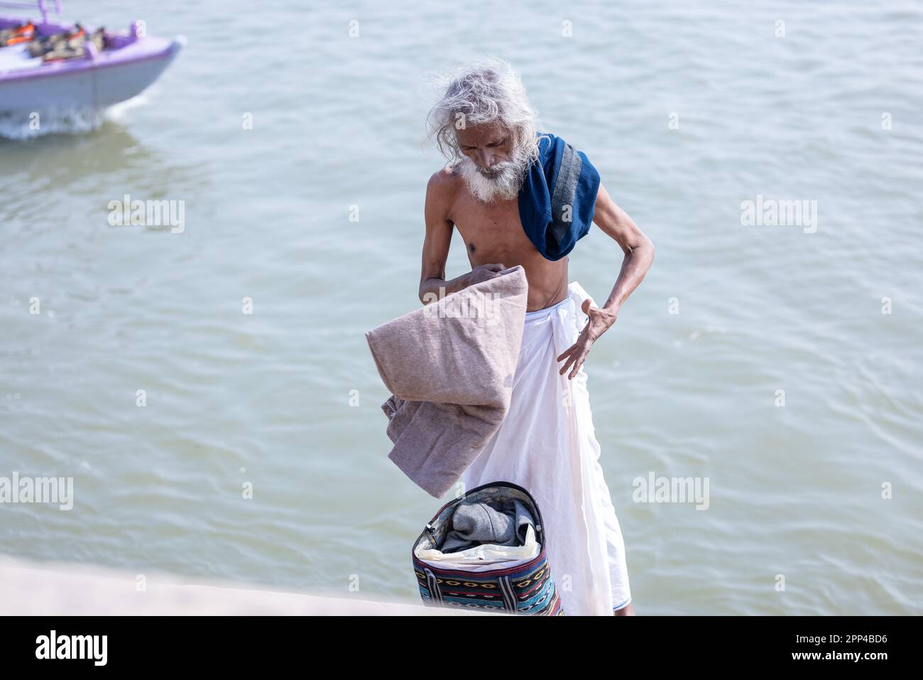 Varanasi, India - Nov 2022: Portrait of Unidentified Indian old brahmin ...