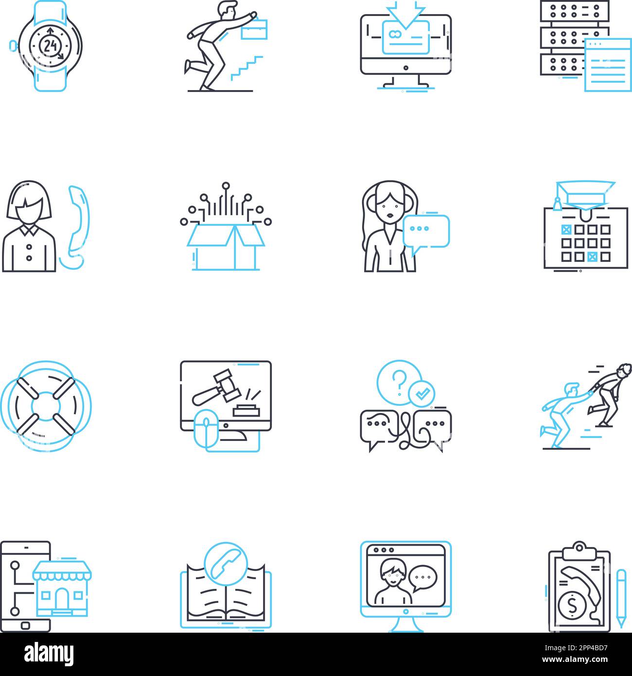 Customer assistance linear icons set. Support, Service, Help ... Customer assistance linear icons set. Support, Service, Help ...