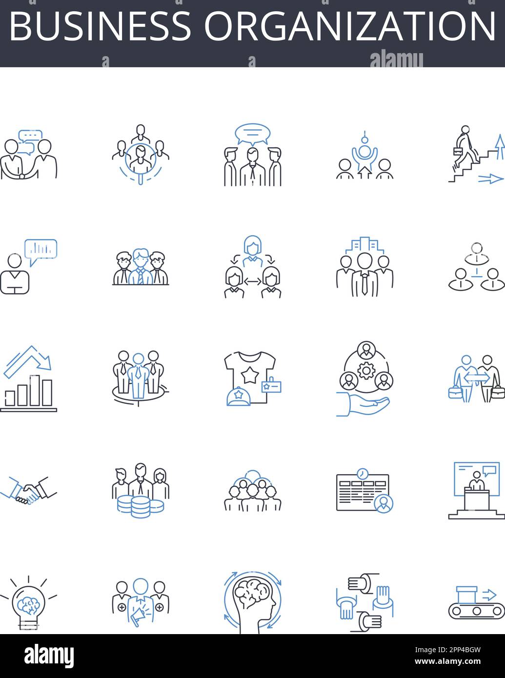 Business organization line icons collection. Company entity, Corporate ...