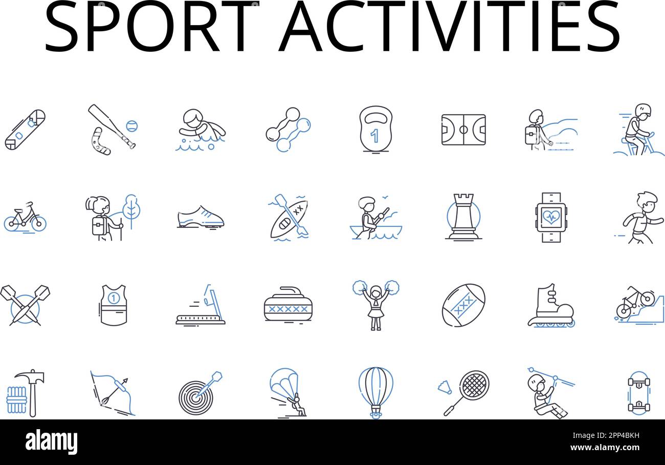 Sport Activities Line Icons Collection. Exercise Routines, Leisure