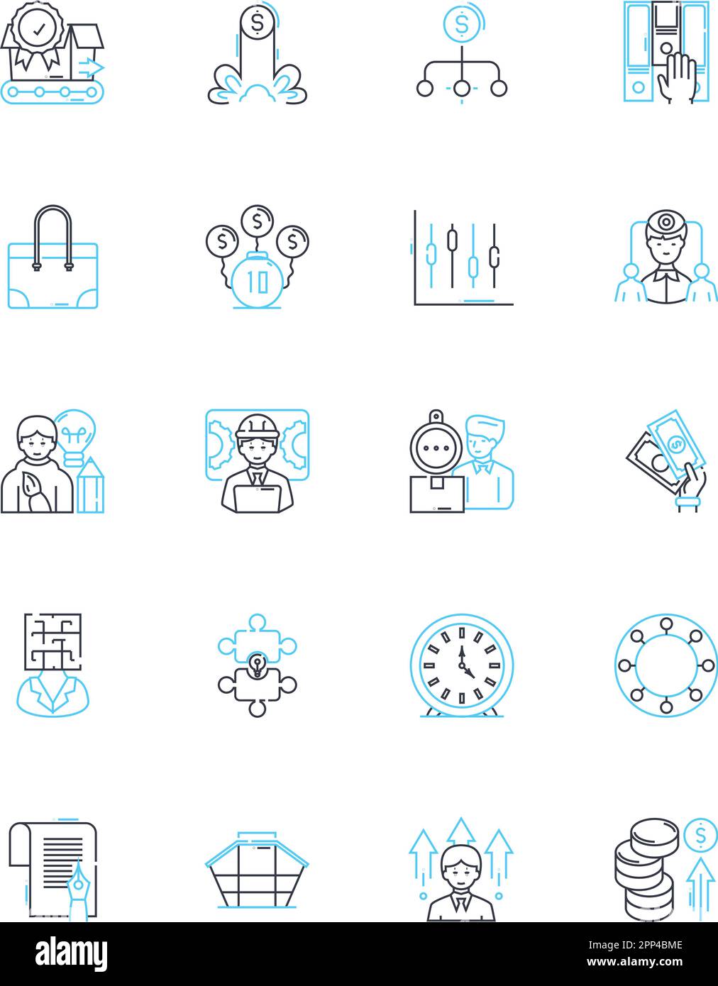 Record keeping linear icons set. Organization, Archiving, Storage, Management, Filing, Retention ...