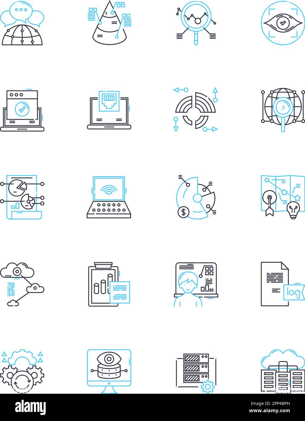 Data research linear icons set. Analytics, Big data, Clustering ... Data research linear icons set. Analytics, Big data, Clustering ...