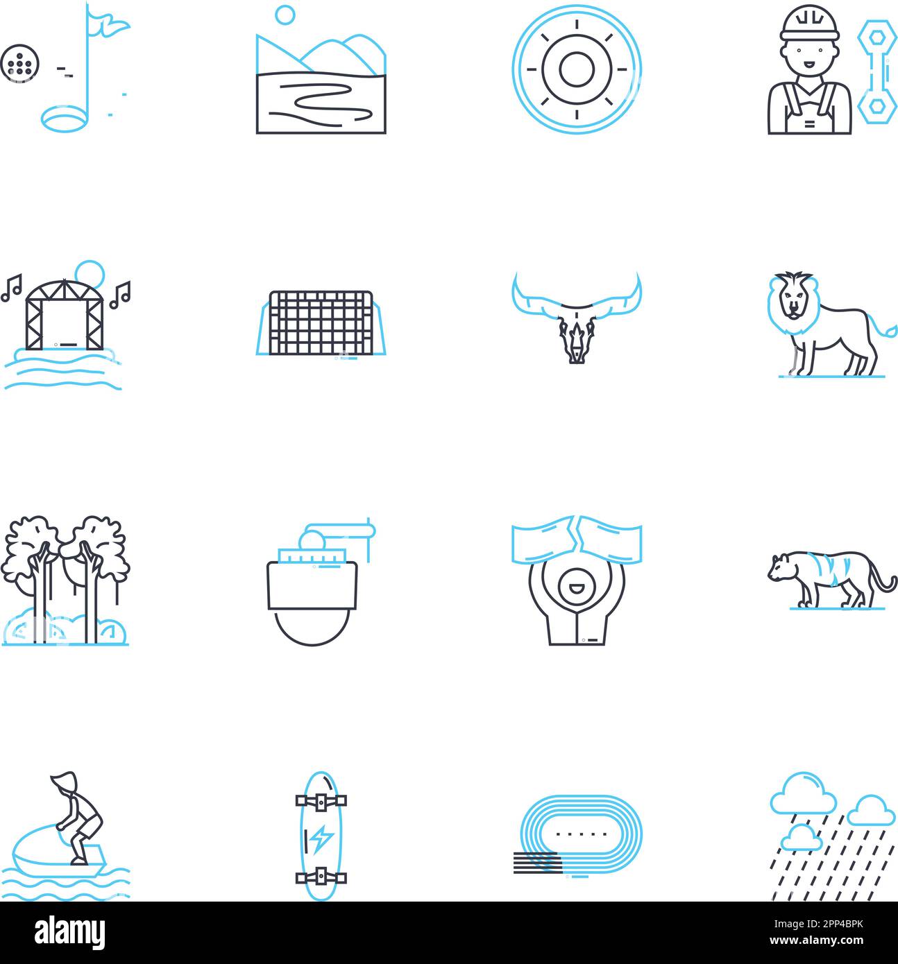 Daring excursion linear icons set. Adventure, Brave, Risky, Fearless ...