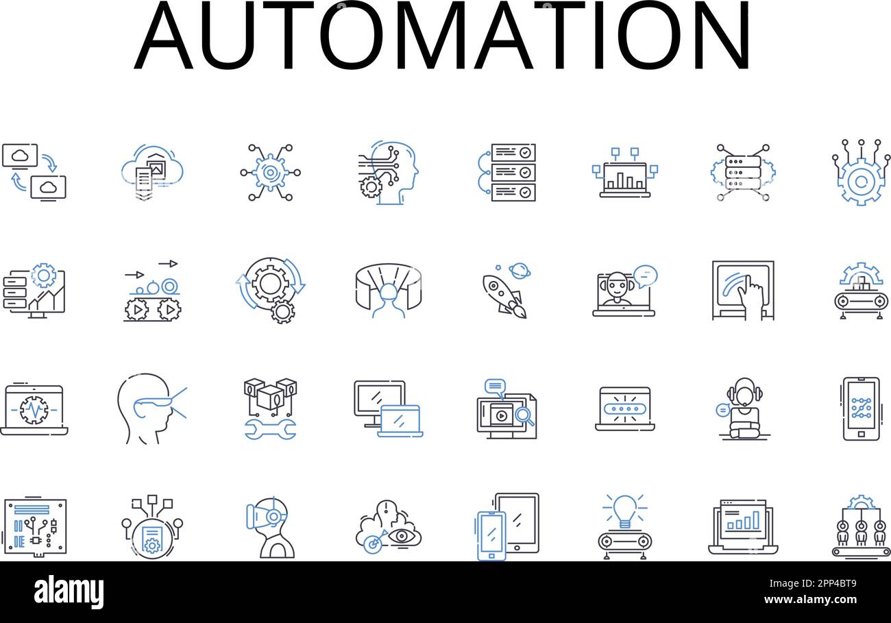 Automation line icons collection. Mechanization, Innovation ... Automation line icons collection. Mechanization, Innovation ...
