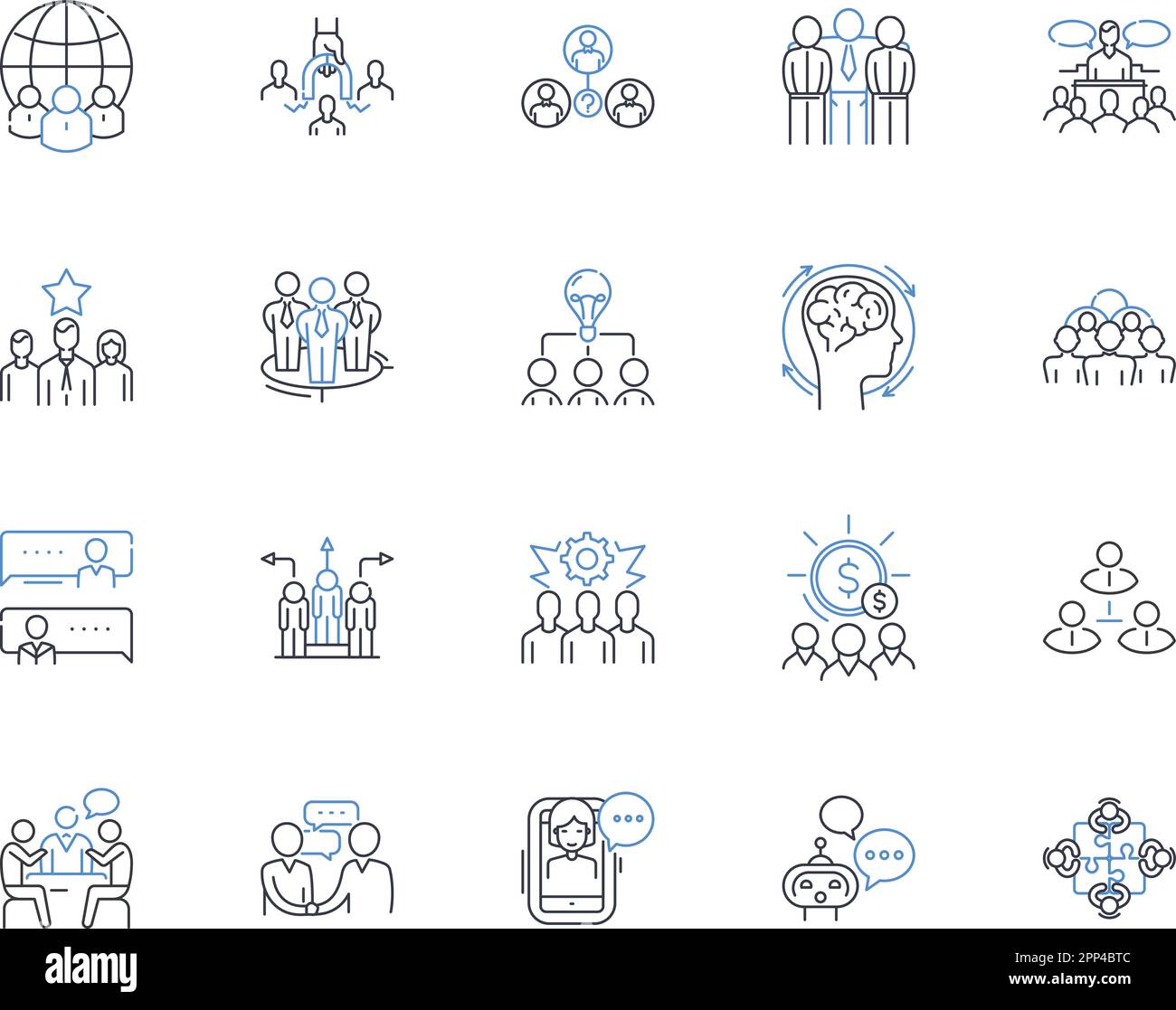 Adaptability strategies line icons collection. Resilience, Flexibility ...