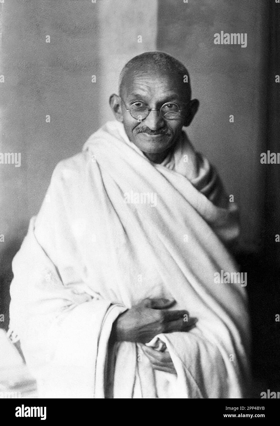 Studio photograph of Mohandas K. Gandhi, London, 1931 Stock Photo - Alamy