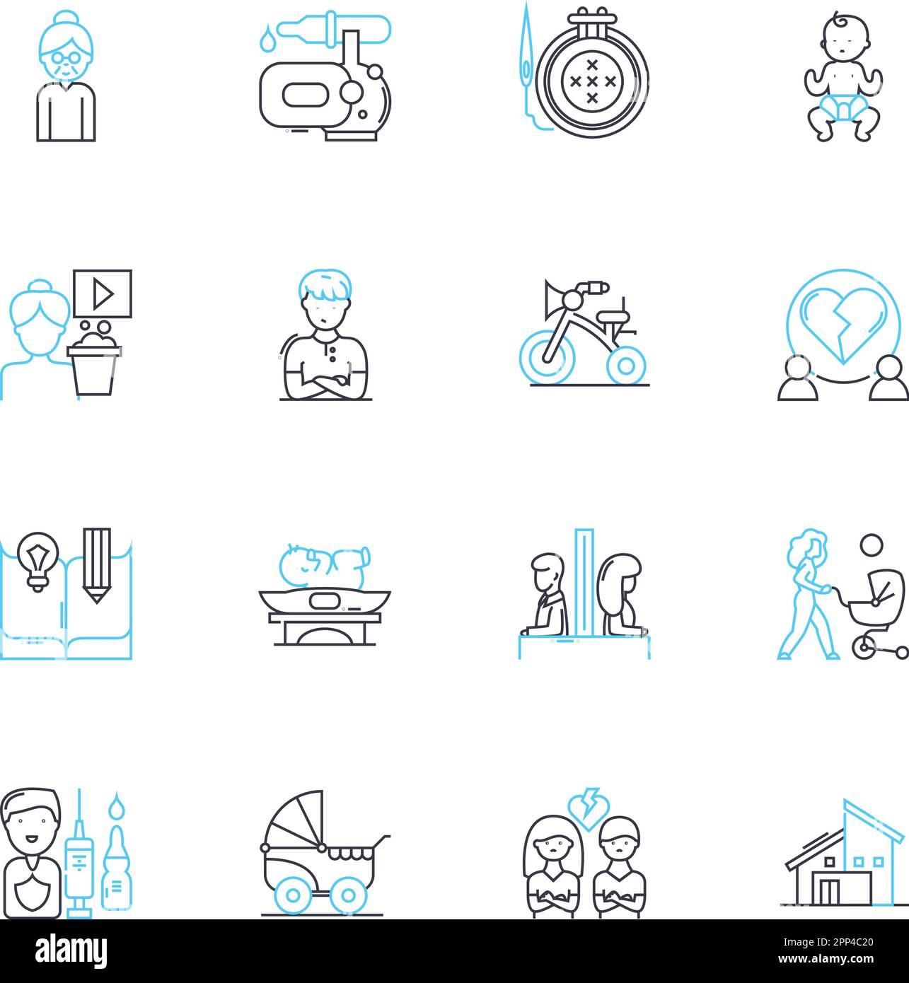 Kinship linear icons set. Family, Clan, Ancestry, Lineage, Inheritance ...