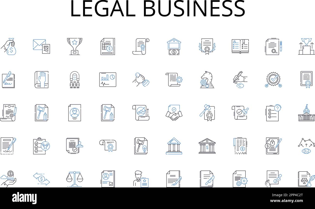 Legal business line icons collection. Productivity, Efficiency, Management, Organization ...