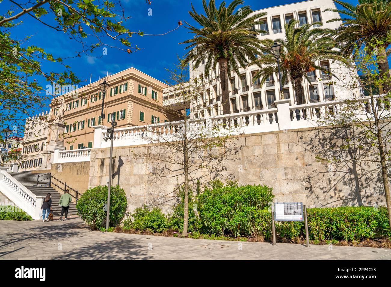 Gibraltar square along the ancient walls Stock Photo - Alamy