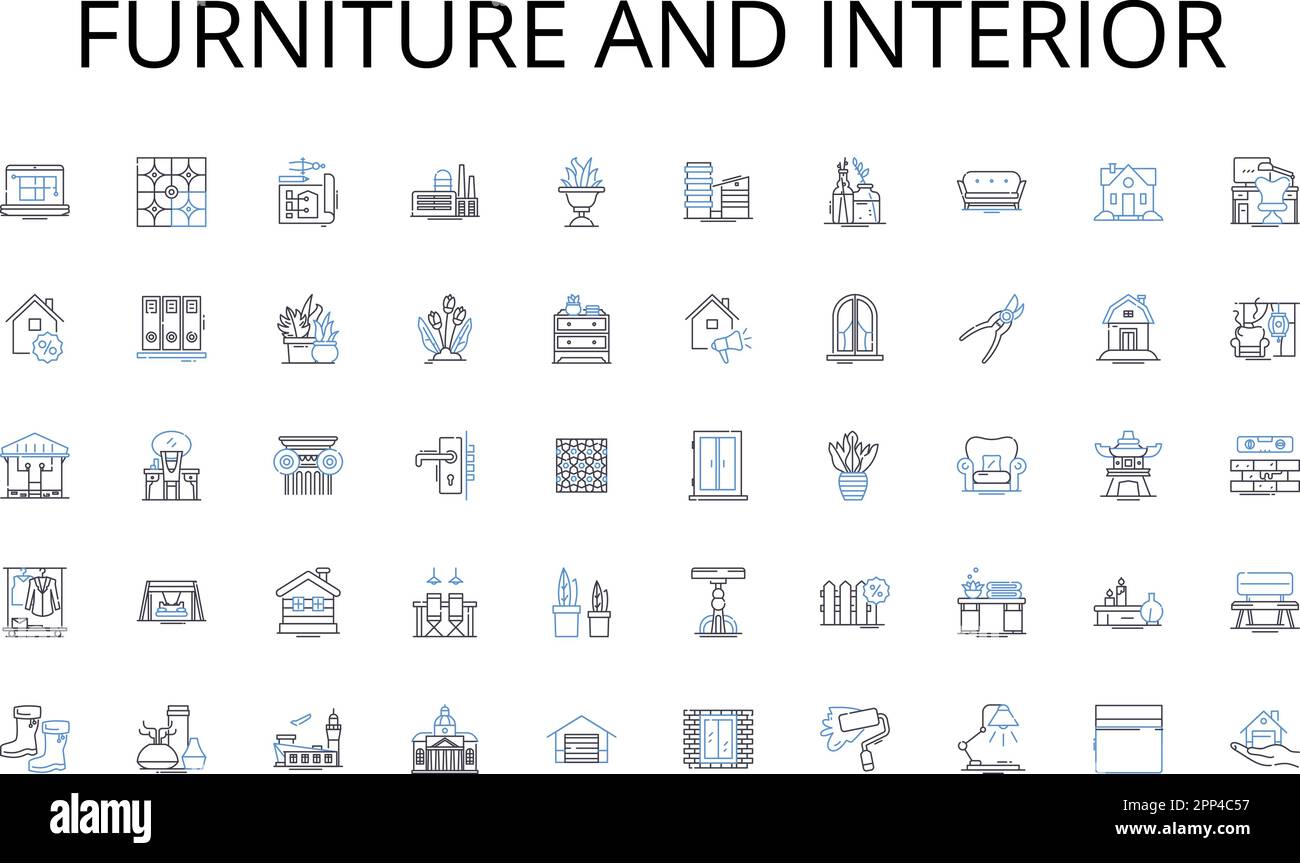 Furniture and interior line icons collection. Innovation, Technology ... Furniture and interior line icons collection. Innovation, Technology ...