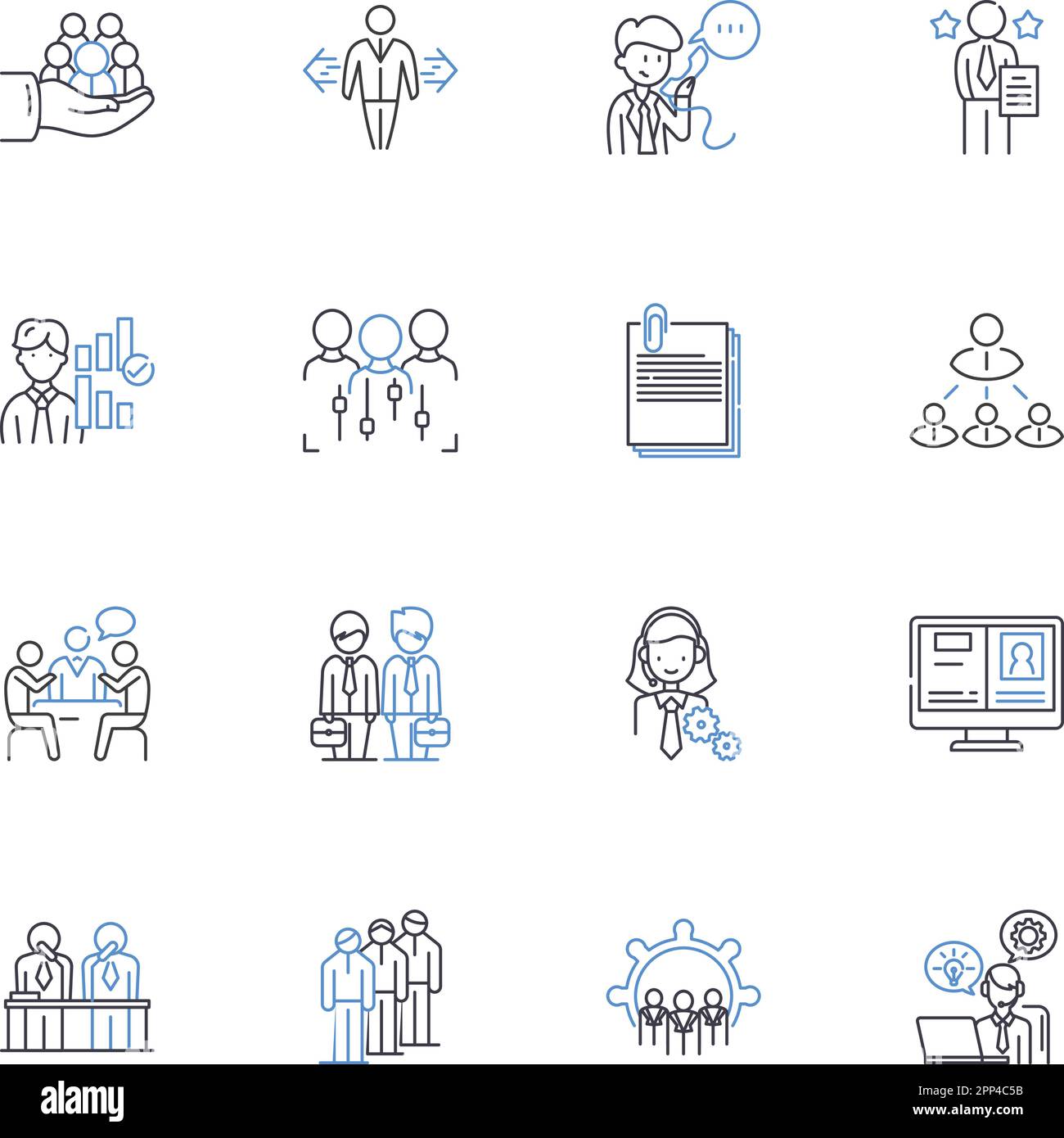 Headquarters line icons collection. Corporate, Central, Hub, Base, Main ...