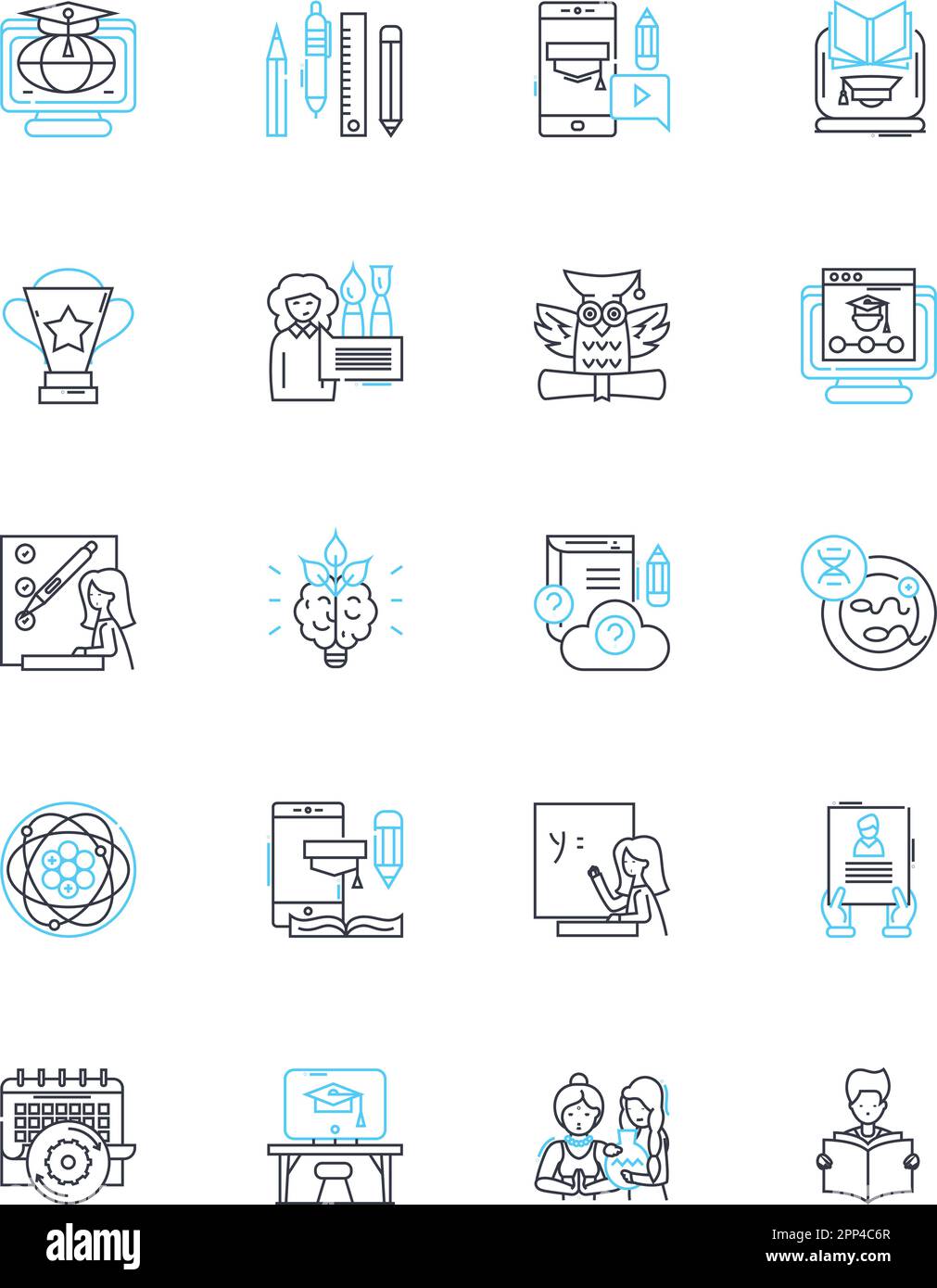 Quality Management Linear Icons Set Efficiency Reliability Consistency Accuracy Performance