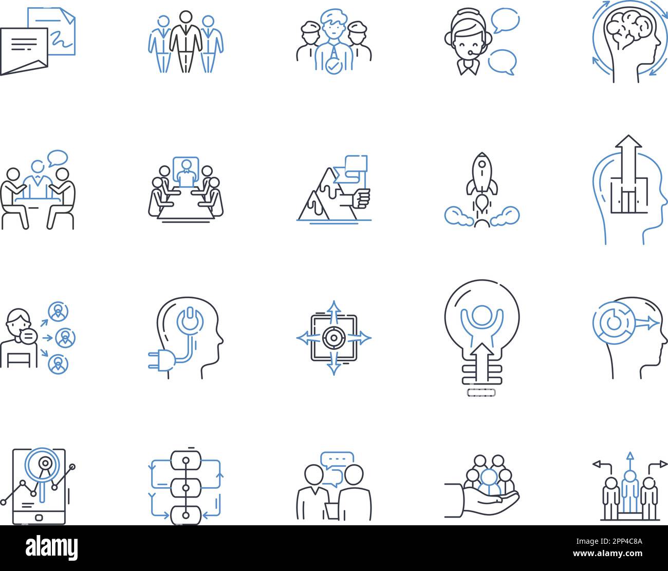 Joint ventures line icons collection. Collaboration, Partnerships ...