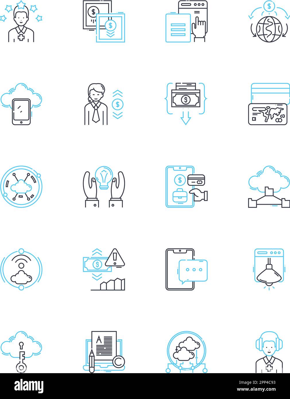Social mobile linear icons set. Connectivity, Accessibility, Interaction, Sharing, Communication ...