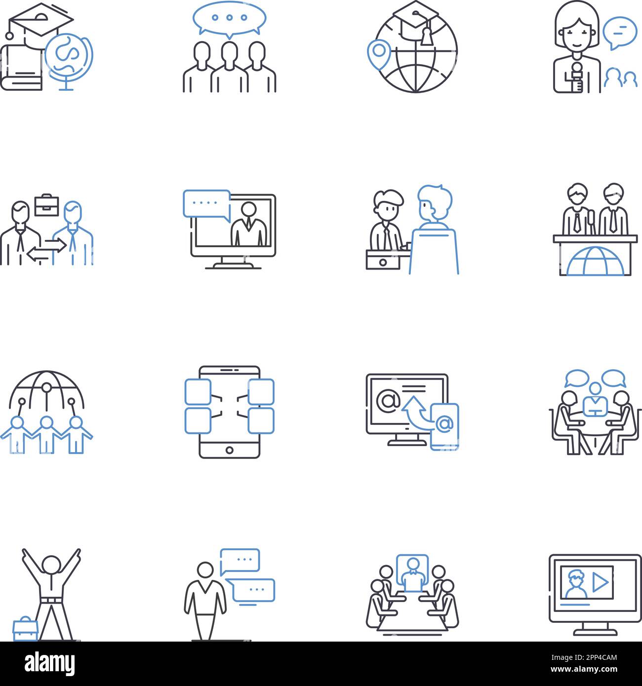 Showcasing line icons collection. Displaying, Exhibiting, Flaunting ...