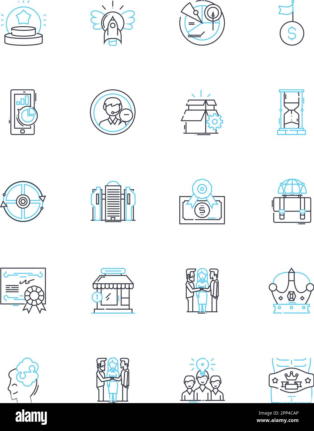 Guiding theme linear icons set. Empowerment, Growth, Compassion ...