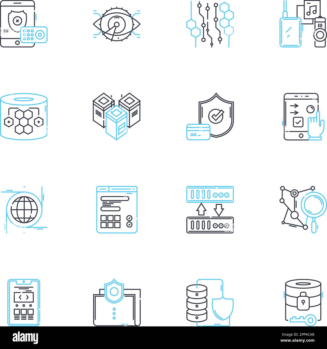 Protected intel linear icons set. Confidential, Classified, Secret ...