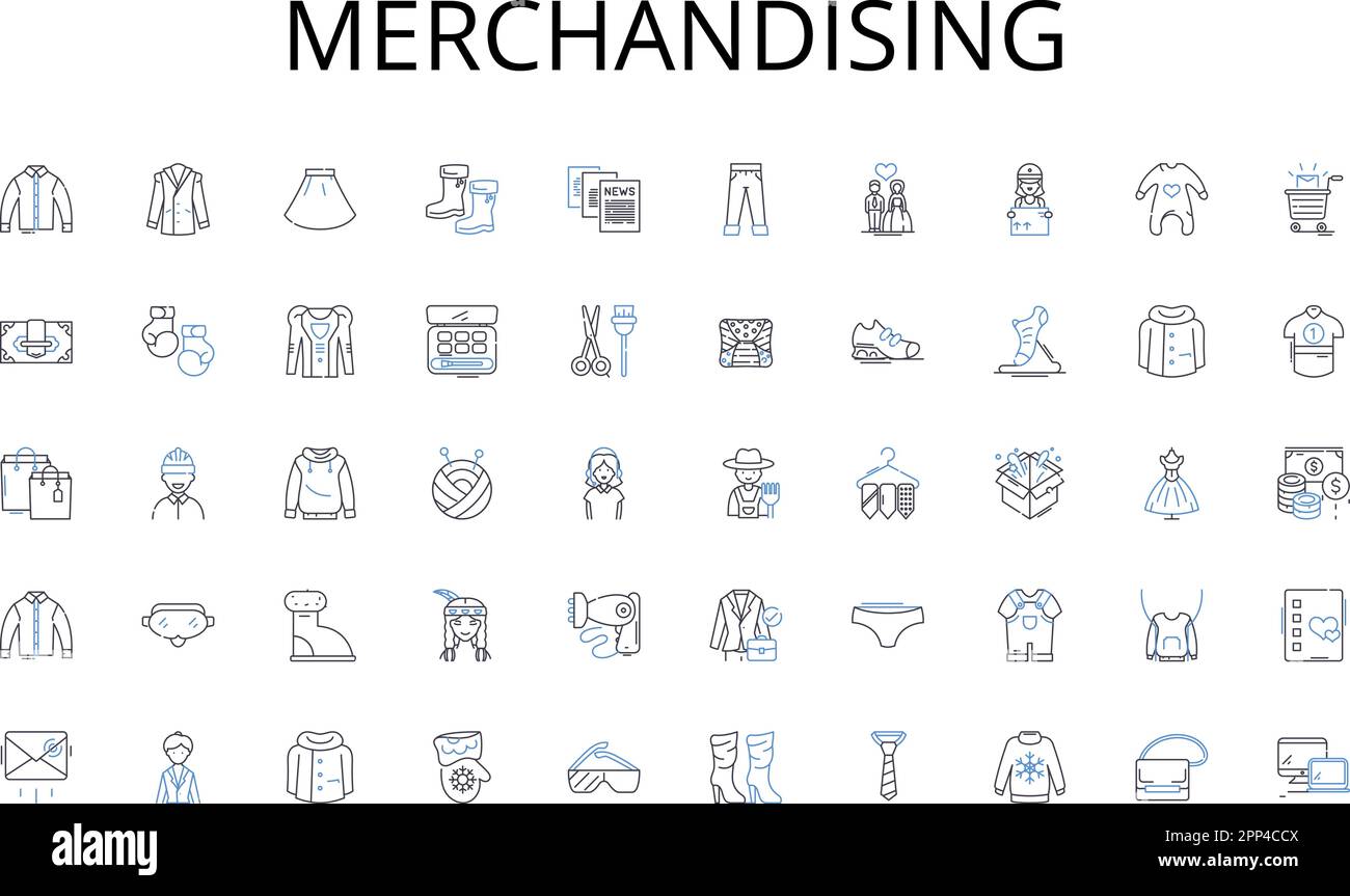 Merchandising line icons collection. Corporation, Partnership, LLC ...