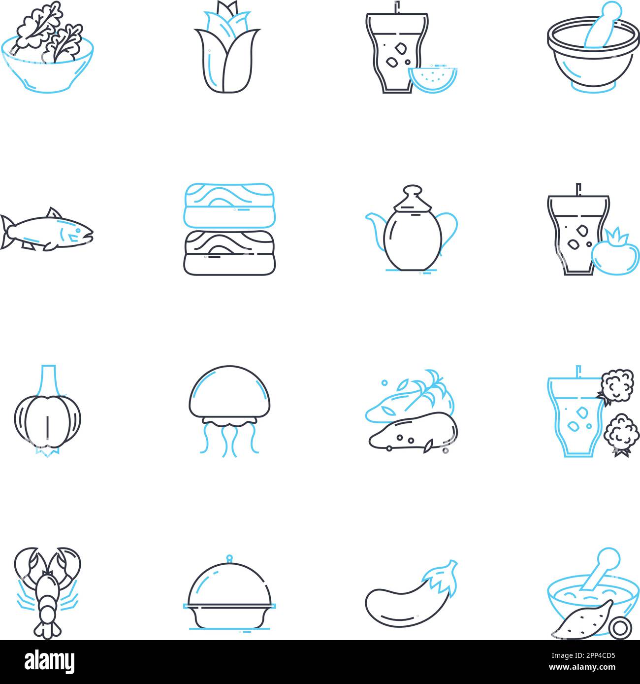 Juice Bar linear icons set. Smoothies, Fresh, Cleanse, Juices, Health ...