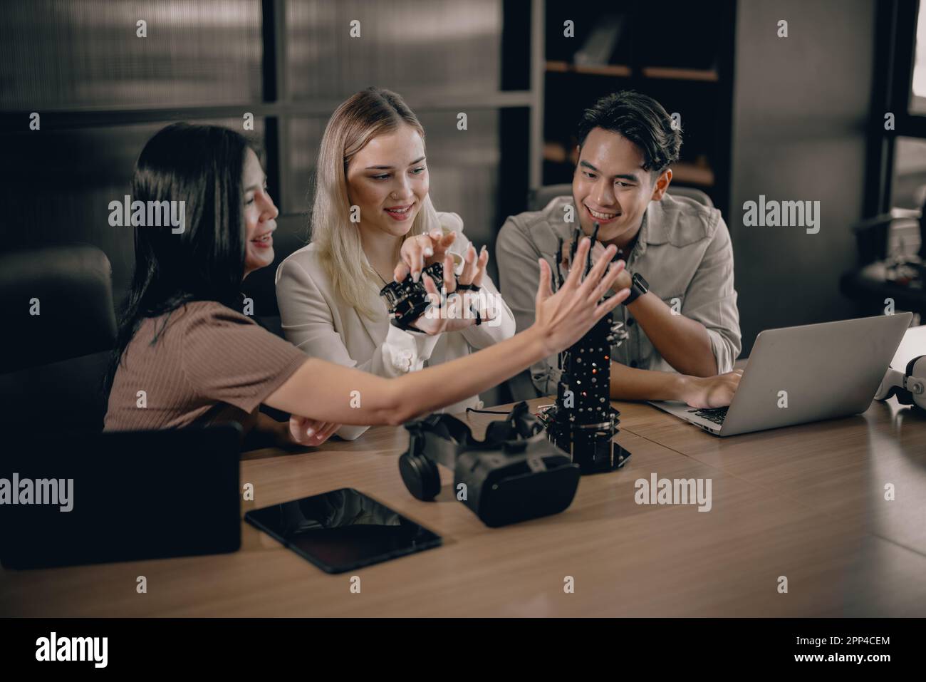 College students join research group to do experiments with educational robot. Learn to combine ...