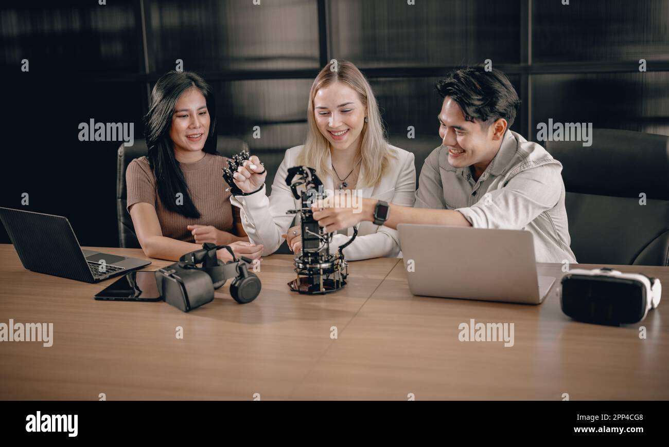 College students join research group to do experiments with educational robot. Learn to combine ...