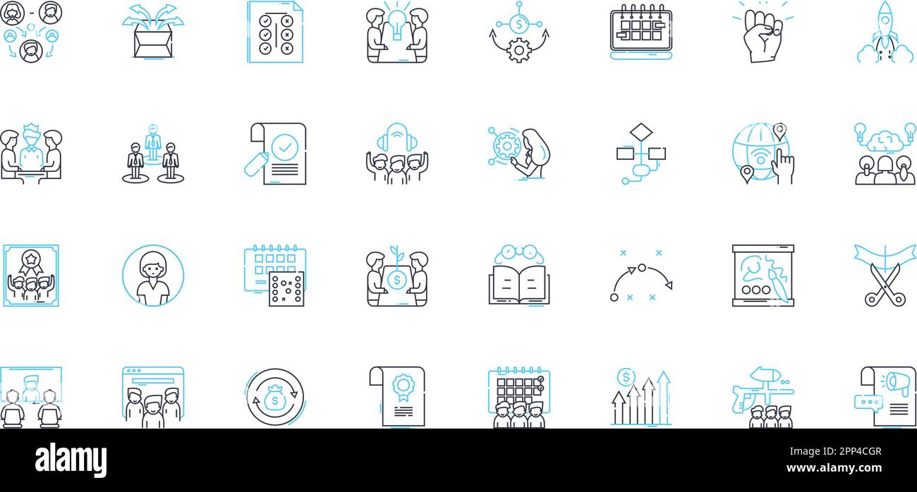 Professional society linear icons set. Nerking, Development, Growth ...
