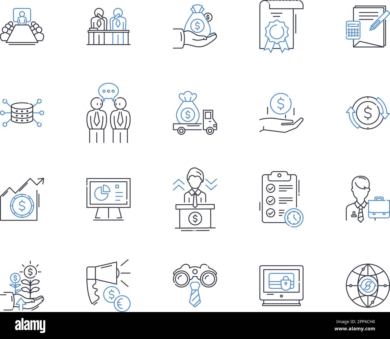 Merger And Integration Line Icons Collection Consolidation