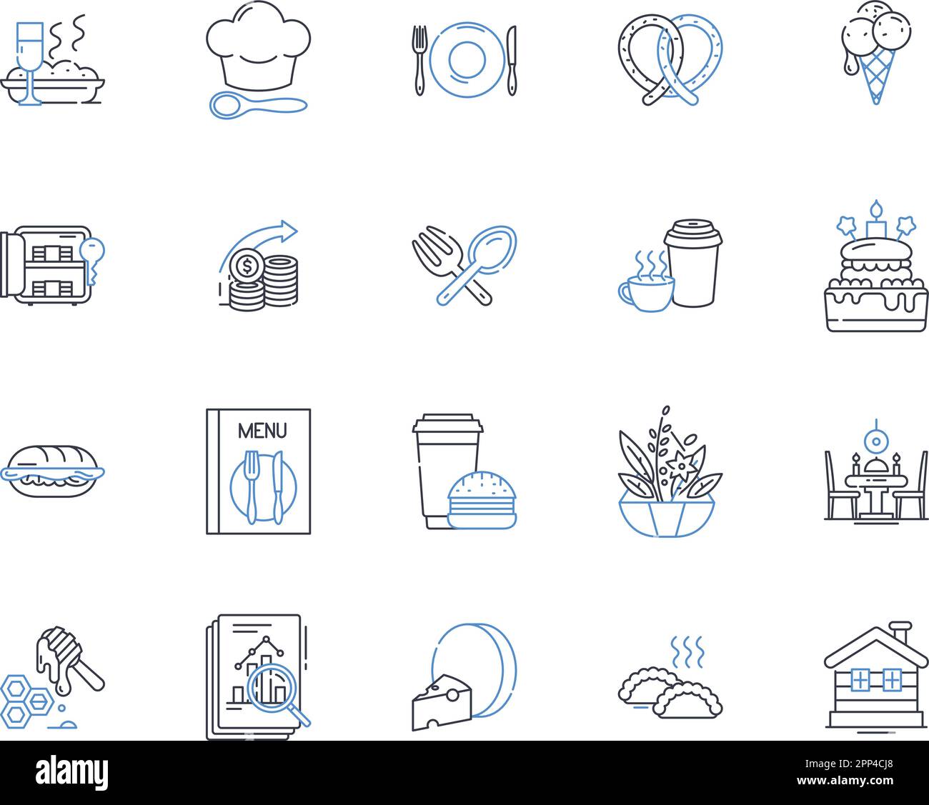Artisanal Food line icons collection. Handcrafted, Locally-sourced ...