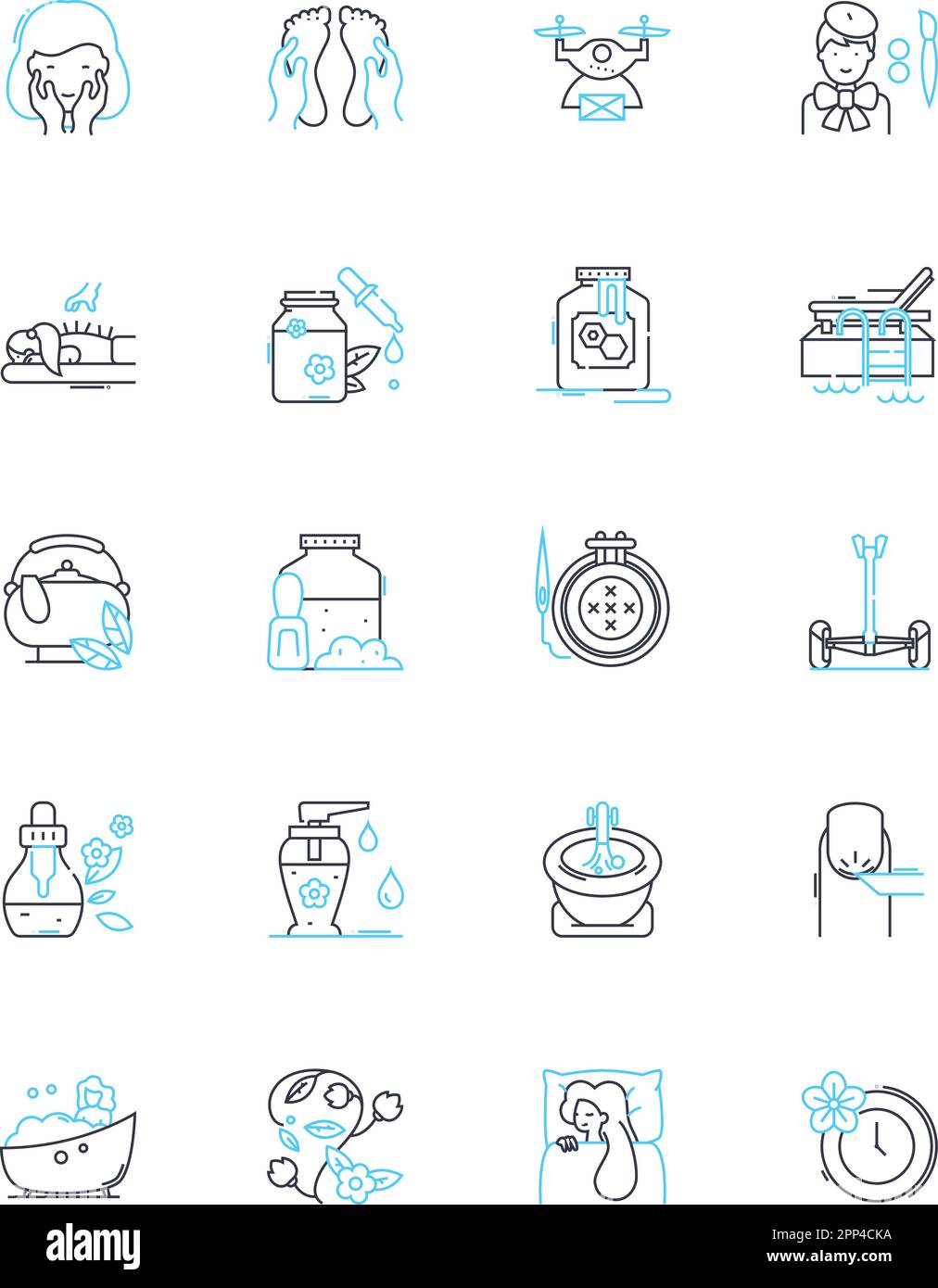 Fresh air linear icons set. Oxygen, Refreshing, Pure, Invigorating ...