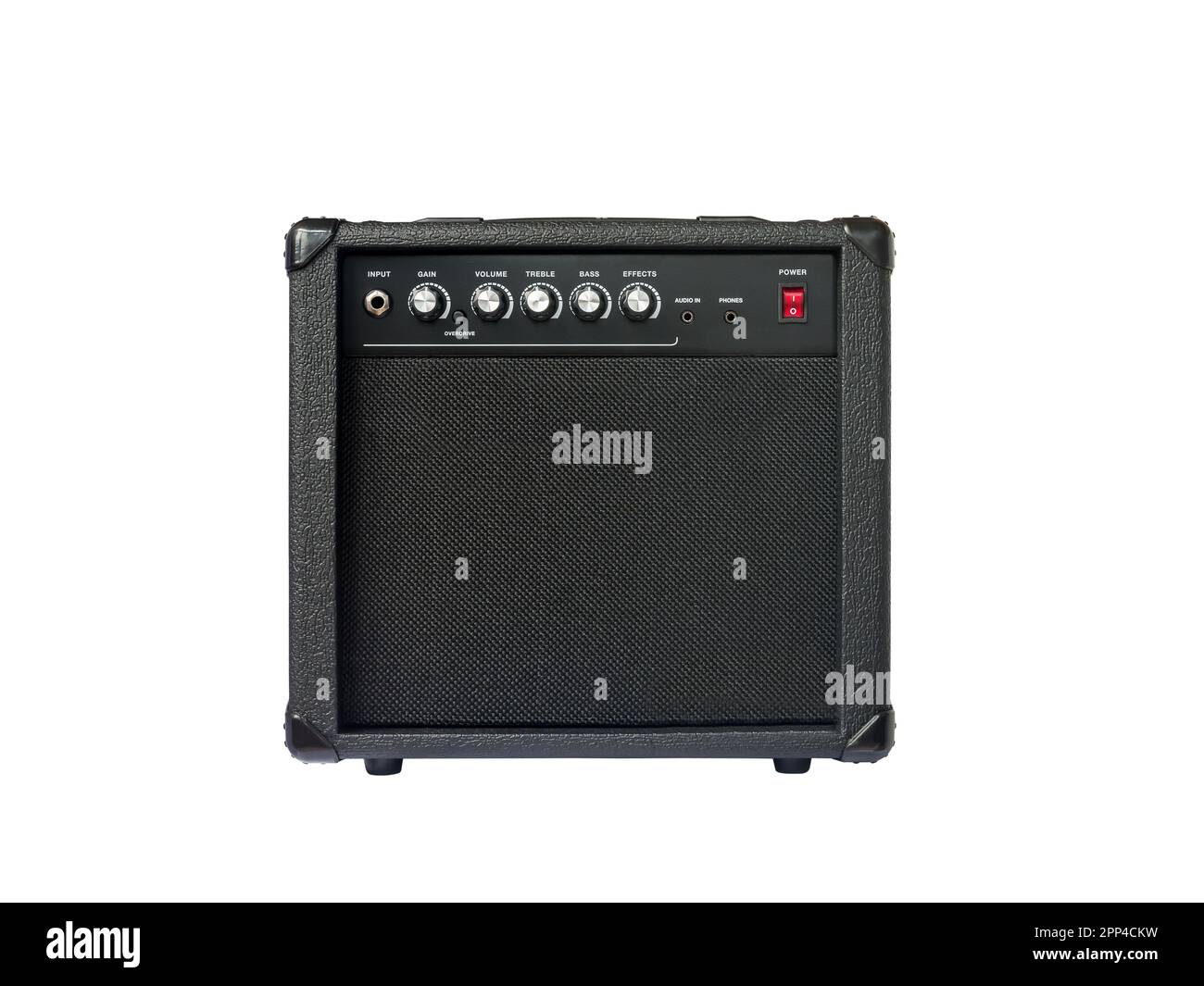 Small guitar amplifier isolated on white background Stock Photo - Alamy