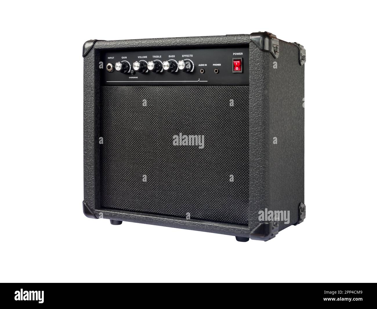 Small guitar amplifier isolated on white background Stock Photo - Alamy