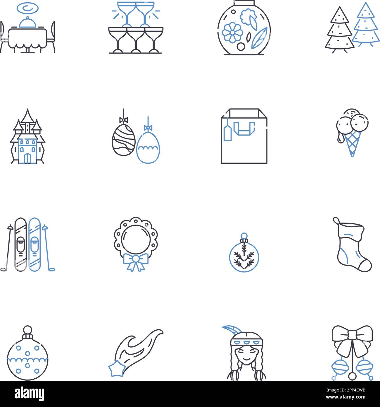 Exultant New Year line icons collection. Celebratory, Joyful, Festive ...