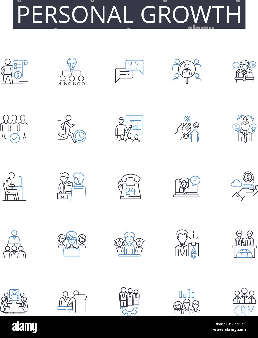 Personal growth line icons collection. Self-improvement, Personal ... Personal growth line icons collection. Self-improvement, Personal ...