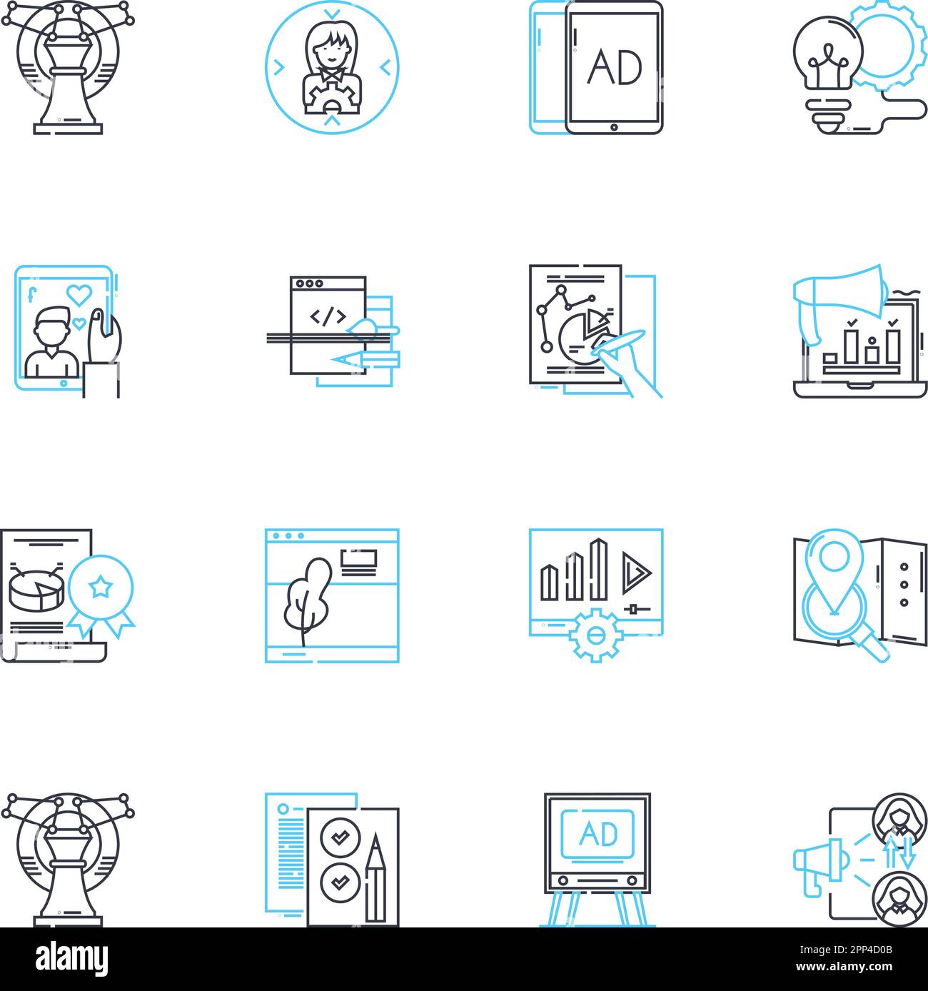 Trade management linear icons set. Allocation, Analysis, Automation ... Trade management linear icons set. Allocation, Analysis, Automation ...