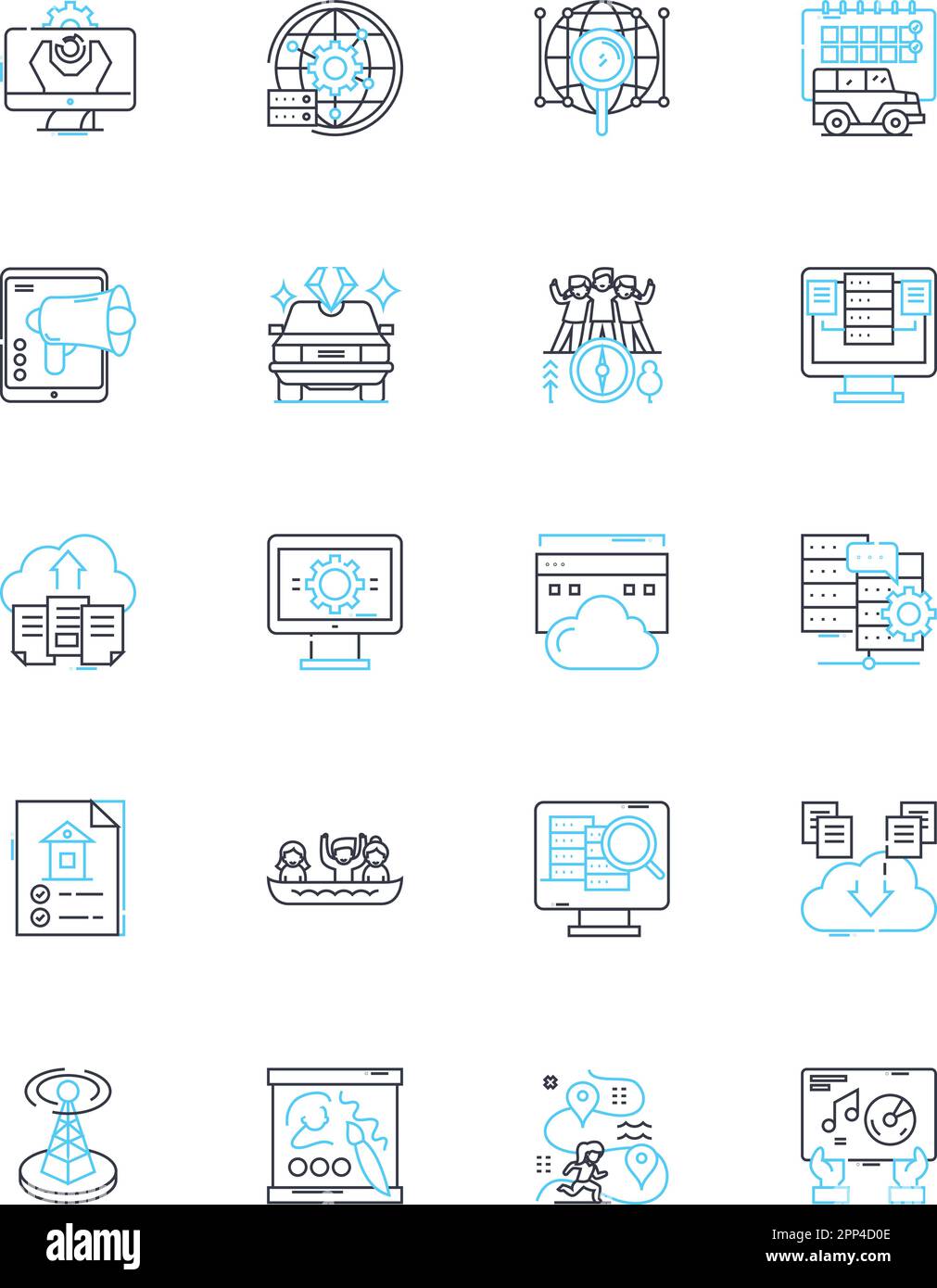 Bonding Linear Icons Set Connection Unity Closeness Attachment