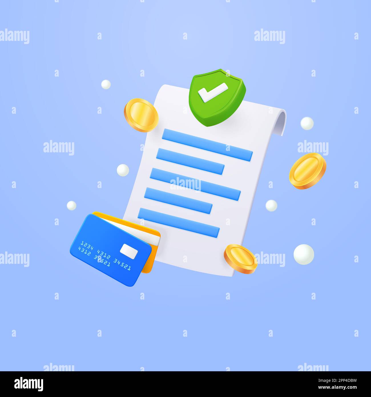 Receipt for payment of utilities with coins floating, online purchases ...