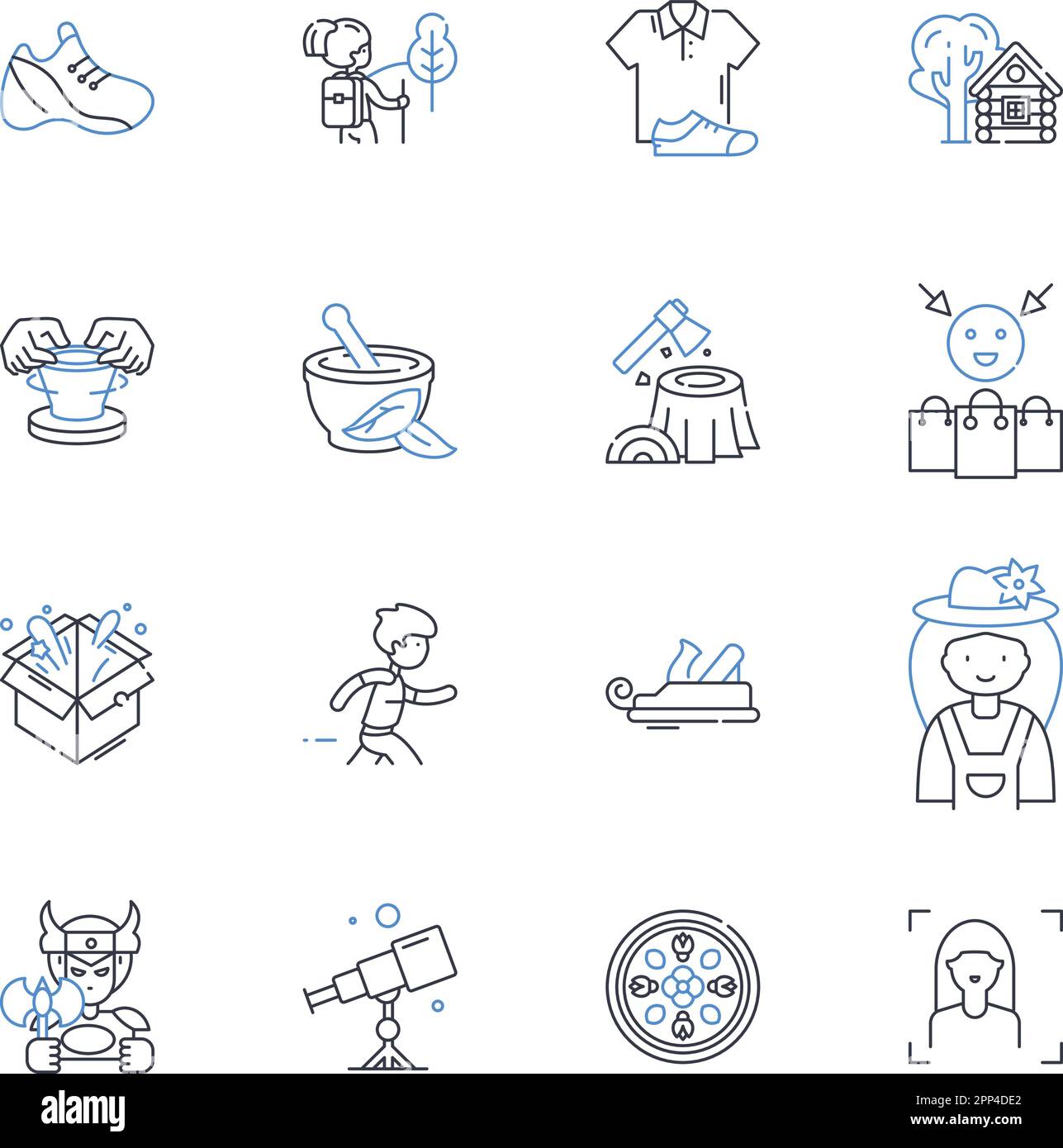 Gestalt-experiential therapy line icons collection. Integration ...