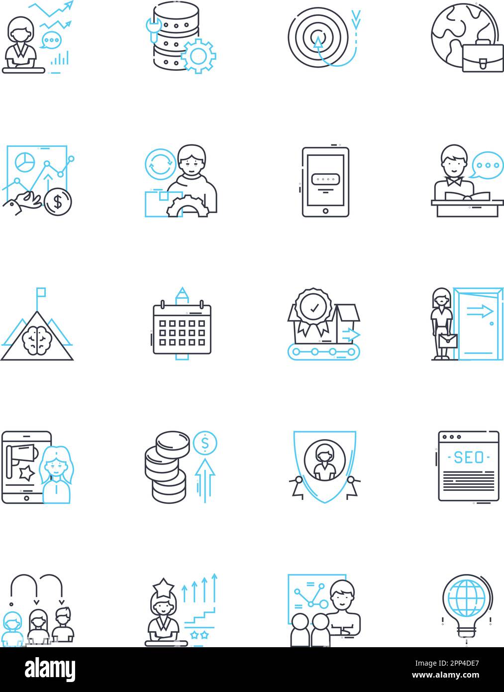 Asset preservation linear icons set. Security, Conservation, Protection ...