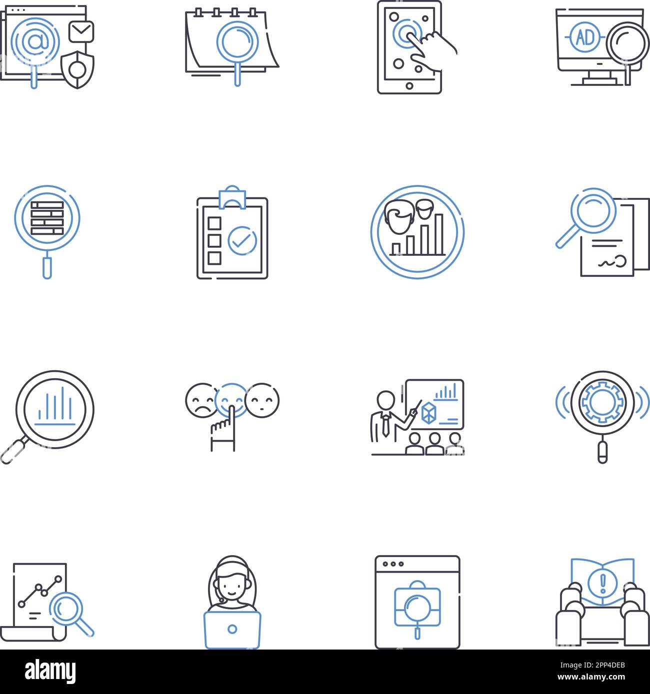 Thick-and-thin line icons collection. Contrast, Inconsistency, Variety ...